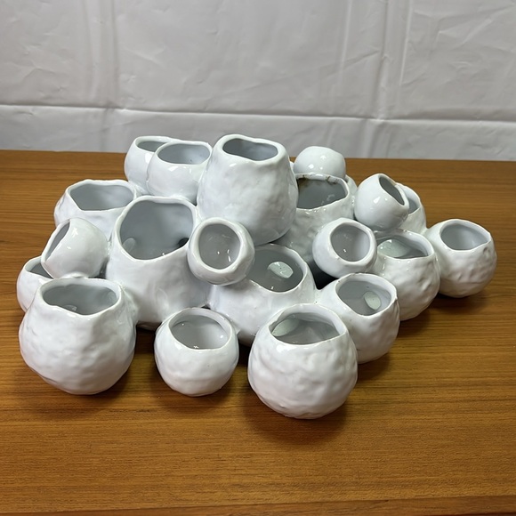 Art | Barnacle Pottery Decor Large White Glazed Concaves | Poshmark